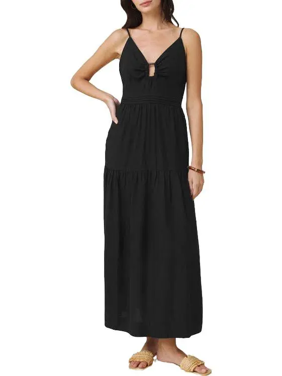 Splendid Sleeveless Tiered Maxi Dress - Black