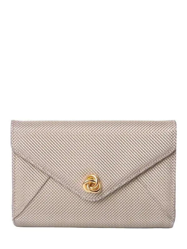 MICHELLE WILHITE Mini Frieda Clutch In Snake Shimmer Evening Fabric - Oro