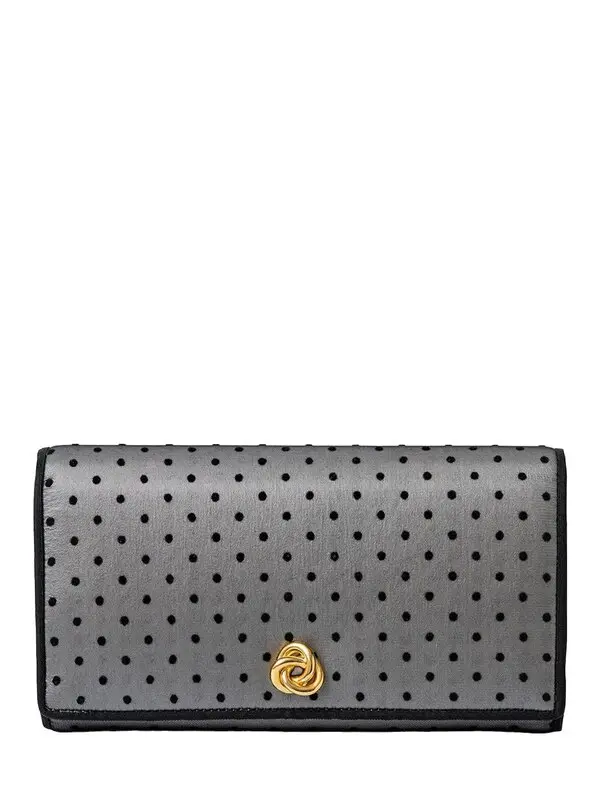 MICHELLE WILHITE The Olivia Clutch Evening Bag With Silver Tone Knot Hardware - Midnight