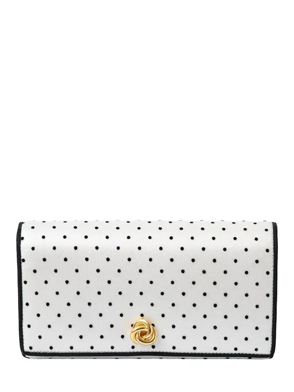 MICHELLE WILHITE The Olivia Clutch Evening Bag With Silver Tone Knot Hardware - White