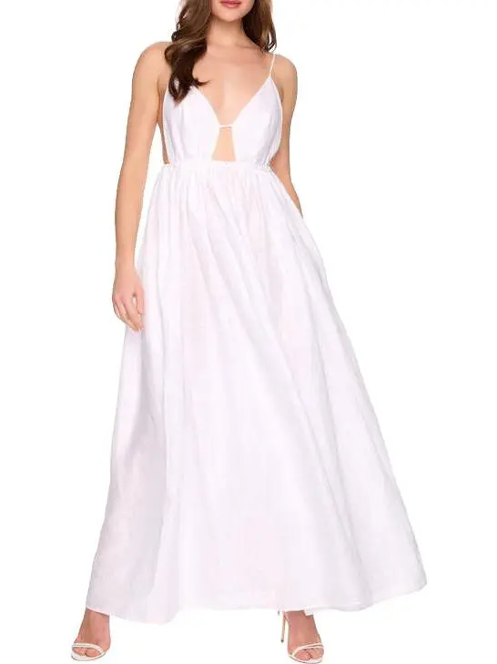 Susana Monaco Empire Waist Sleeveless Linen Maxi Dress - Sugar