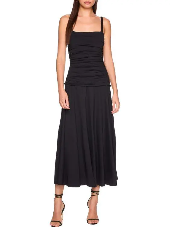 Susana Monaco Ruched Sleeveless Maxi Dress - Black