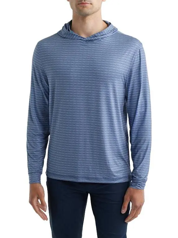 Johnnie-o Talon Stripe Upf 50+ Hoodie - Navy