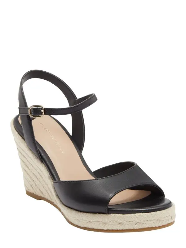 STUART WEITZMAN Tia Wedge Sandal - Black