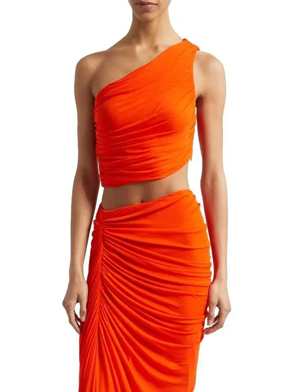A.L.C. Cleo Asymmetric Crop Top - Orange Crush