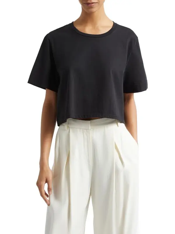 A.L.C. Kali Boxy Cotton T-shirt - Black