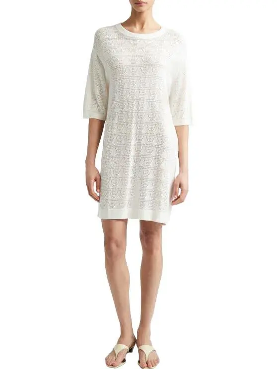 Loulou De Saison Armas Shell Knit T-shirt Dress - Ivory