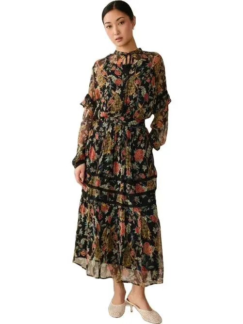RAISHMA Renee Floral Viscose Shirt - Black