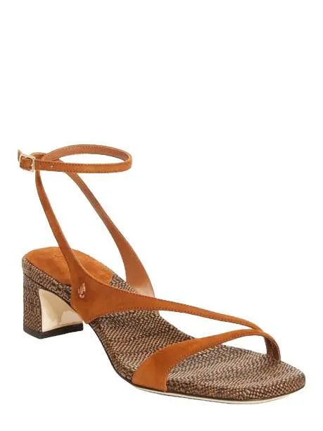JIMMY CHOO Faye Raffia And Suede Block Heel Sandals - Tan