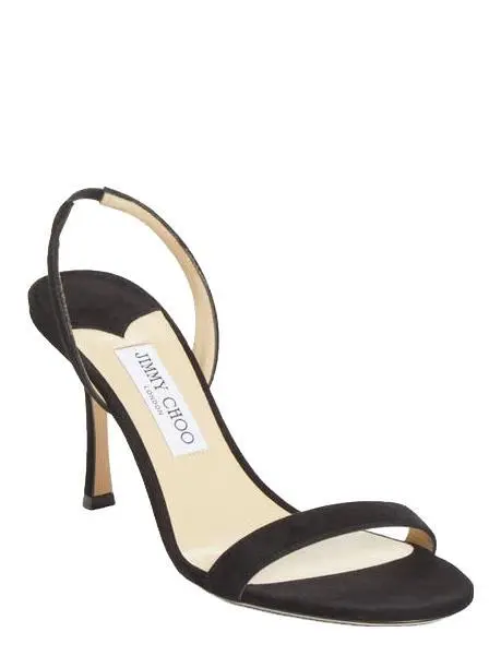 JIMMY CHOO Jenn Slingback Stiletto Sandals - Black