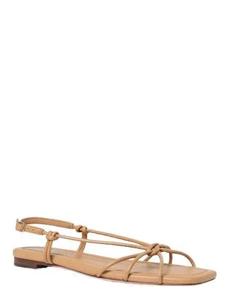 LOEFFLER RANDALL Karly Knotted Leather Slingback Sandals - Dune