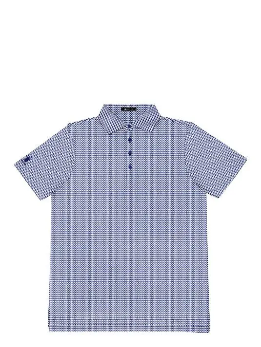 CASTLE GOLF Castle Print Performance Polo Shirt - Navy