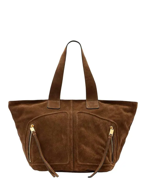 ALLSAINTS Suede Jean Rey Tote Bag - Brown