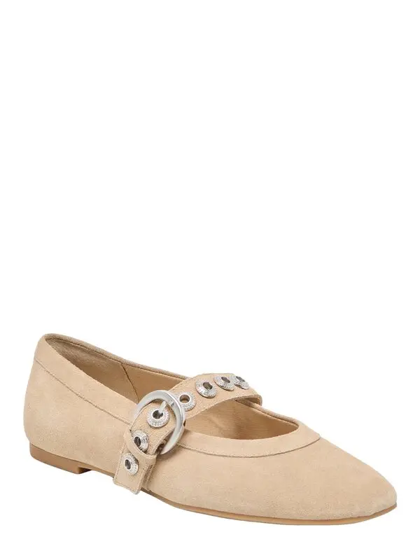 Dolce Vita Marten Mary Jane Ballet Flat With Grommet Hardware - Camel Suede