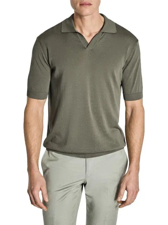 JACK VICTOR Johnny Collar Polo - Sage