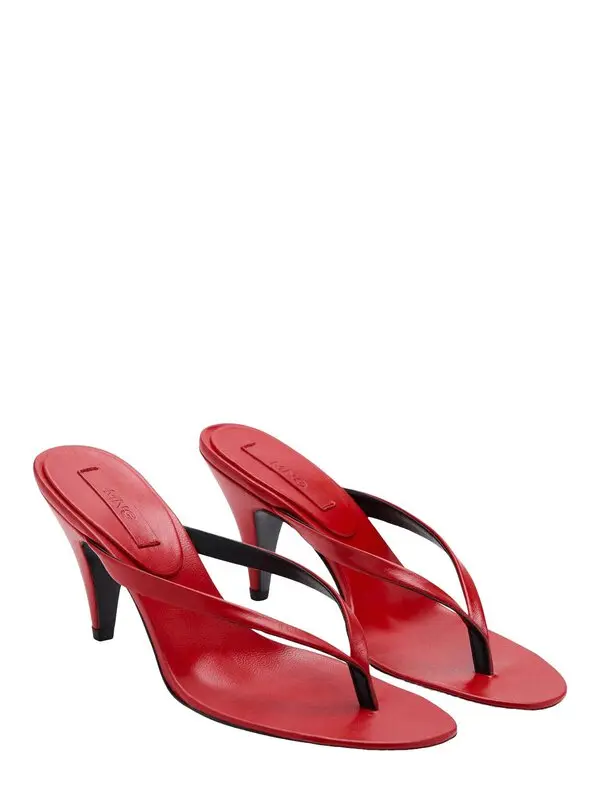 Mango Funnel Heel Flip Flops - Red