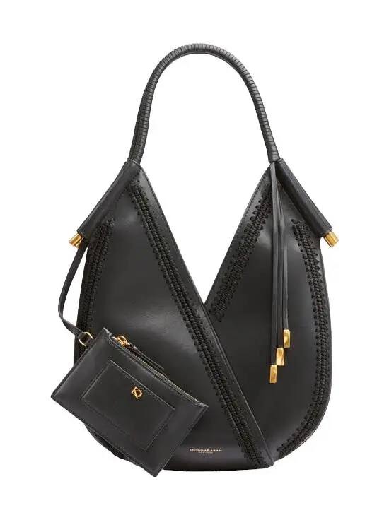 Donna Karan New York Baldwin Mini Crochet-trimmed Shoulder Bag - Black