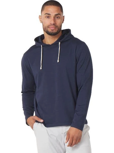 GLYDER Bedford Hoodie With Drawstring - Navy Marble
