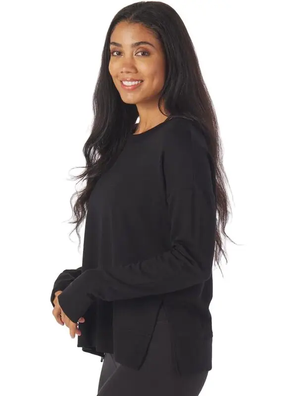 GLYDER Lounge Long Sleeve Pullover - Black
