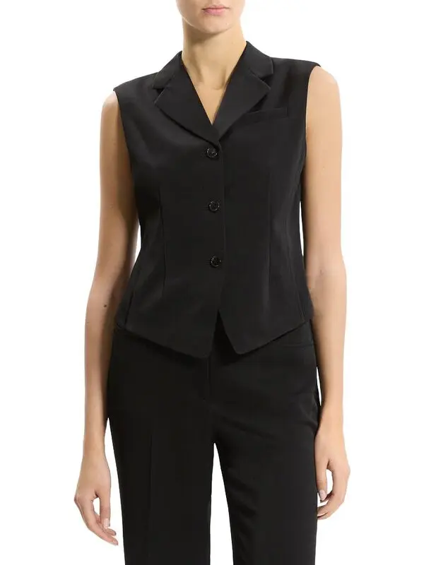 Theory Satin Vest - Black