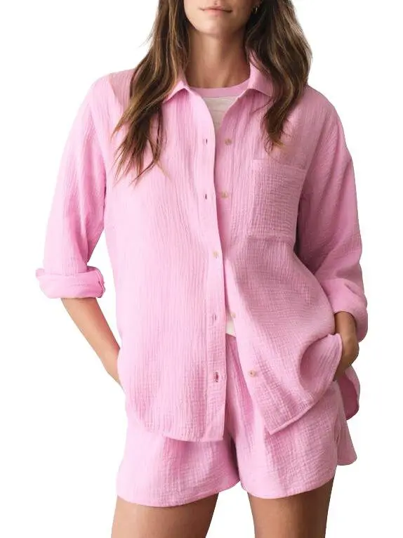 Marine Layer Relaxed Double Cloth Shirt - Lavender