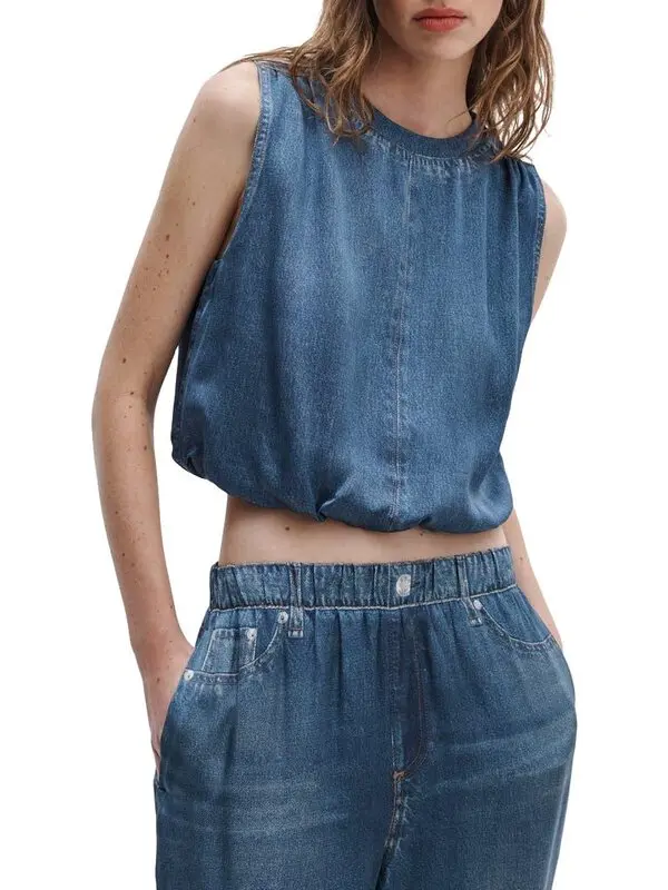 Rag & Bone Sleeveless Cropped Bubble Top - Jasper