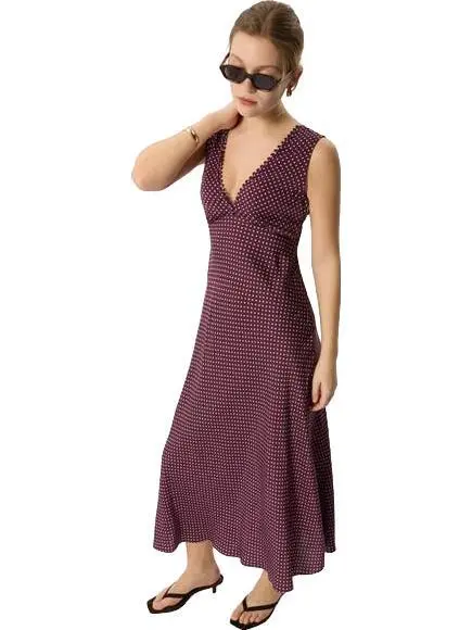 Whistles Mini Spot Sleeveless V-neck Dress - Purple/multi
