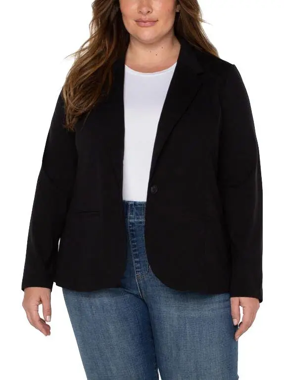 LIVERPOOL Fitted One-button Blazer - Black