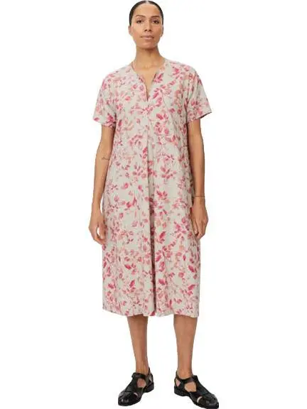MASAI COPENHAGEN Floral Print V-neck Midi Dress - Carmine