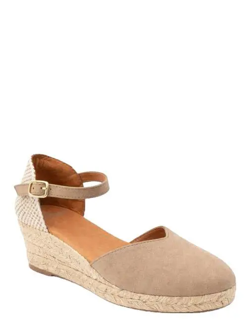 MENINA STEP Jimena Small Strap Espadrille Wedge - Camel
