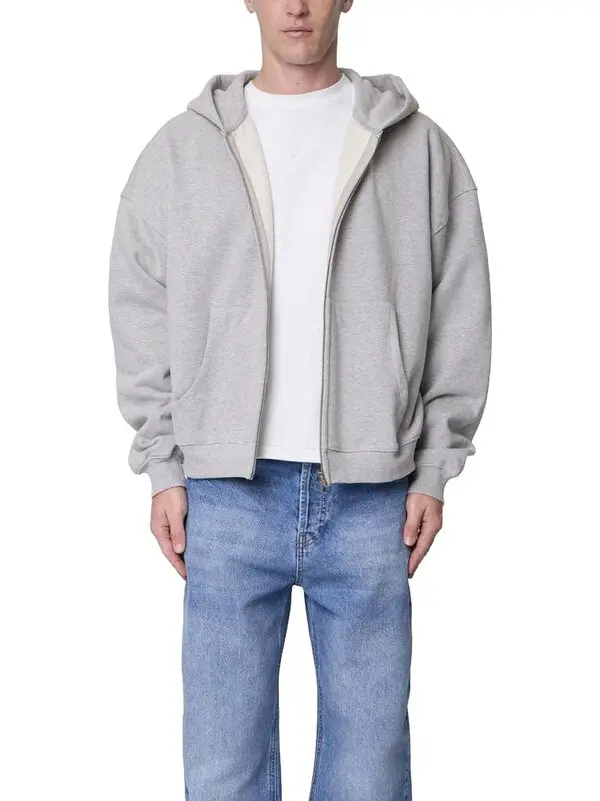 Mnml Zip-up Cotton Hoodie - Heather Grey