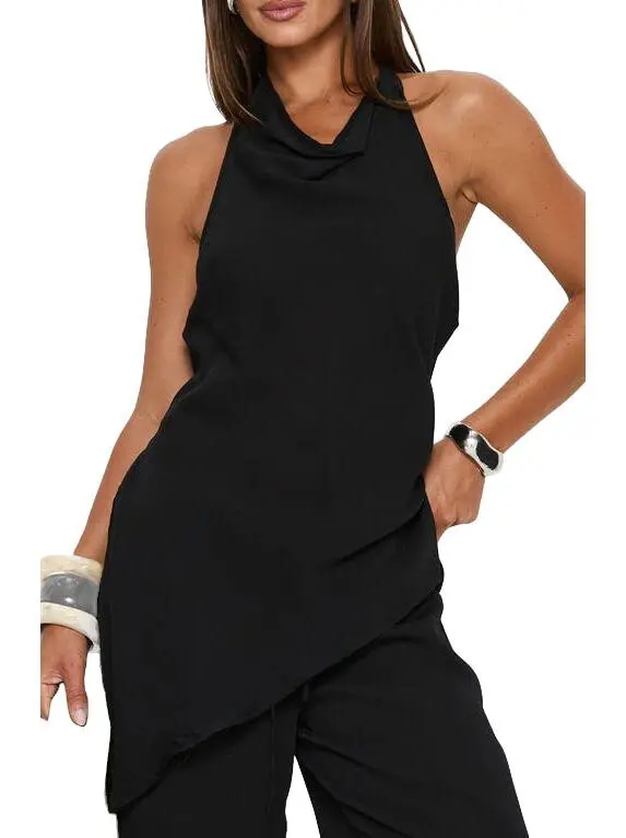 Princess Polly Emorisa Halter Longline Shell - Black