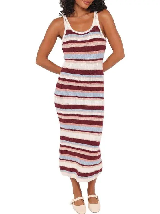 PETAL & PUP Sleeveless Striped Maxi Sweater Dress - Multi Stripe