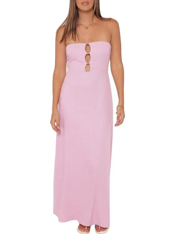 PETAL & PUP Strapless Maxi Dress With Cutouts - Lavender