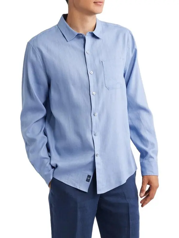 Mack Weldon Linen Button-up Shirt - Desert Spring