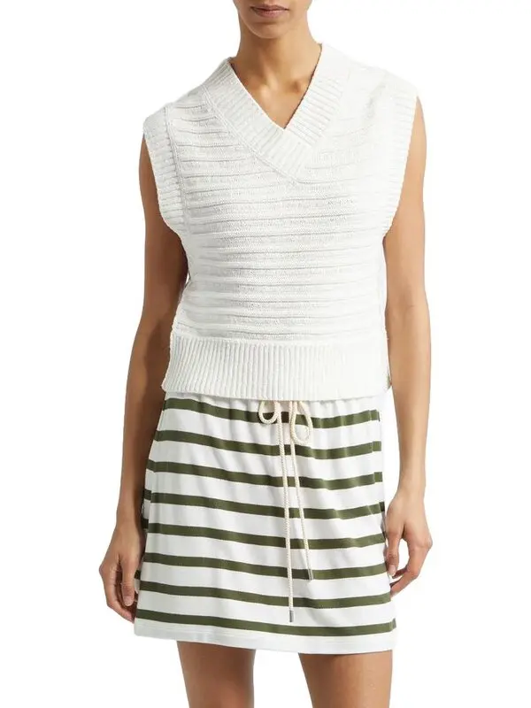 Derek Lam 10 Crosby Bryce Sweater Vest - Marshmallow
