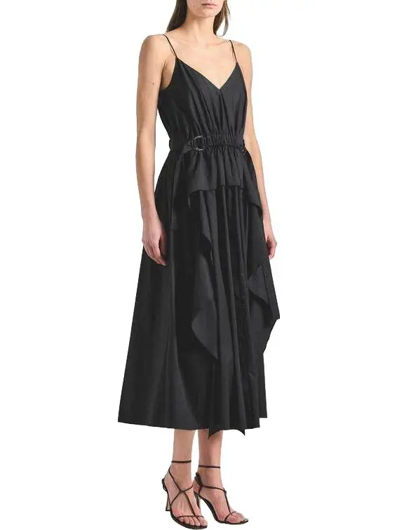 Derek Lam 10 Crosby Hattie Ruffle A-line Dress - Black