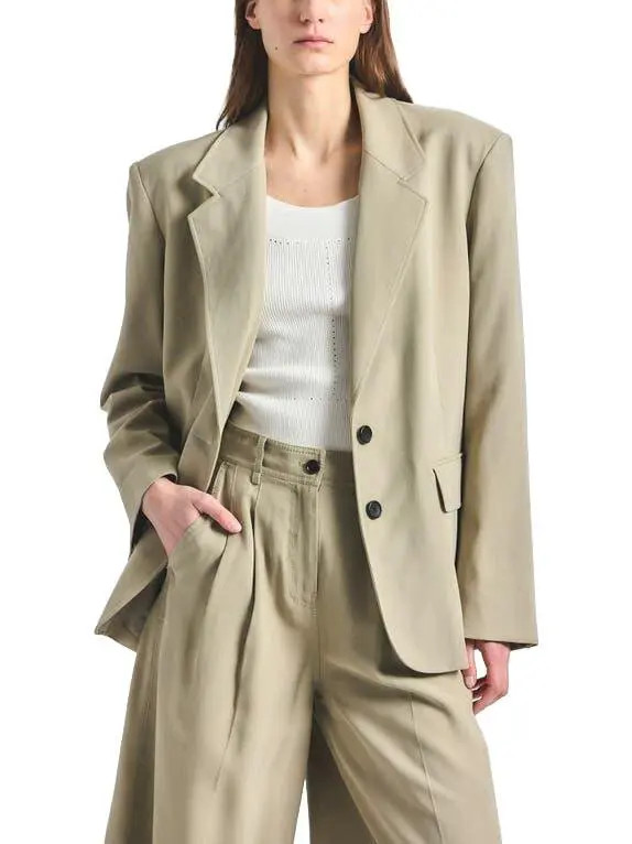 Derek Lam 10 Crosby Poppy Relaxed Blazer - Silver Sage