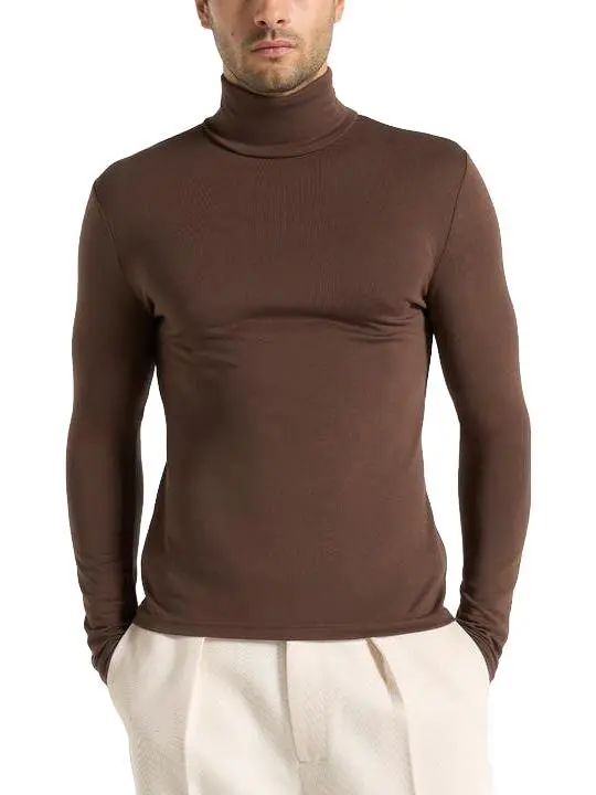 Manière De Voir Long Sleeve Roll Neck Top - Brown