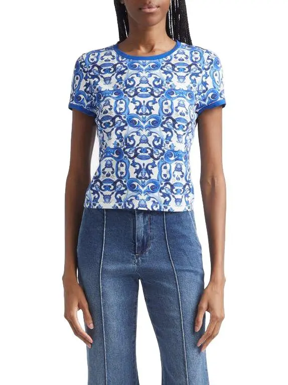 Alice + Olivia Onie Ringer Cotton Baby Tee - Solstice