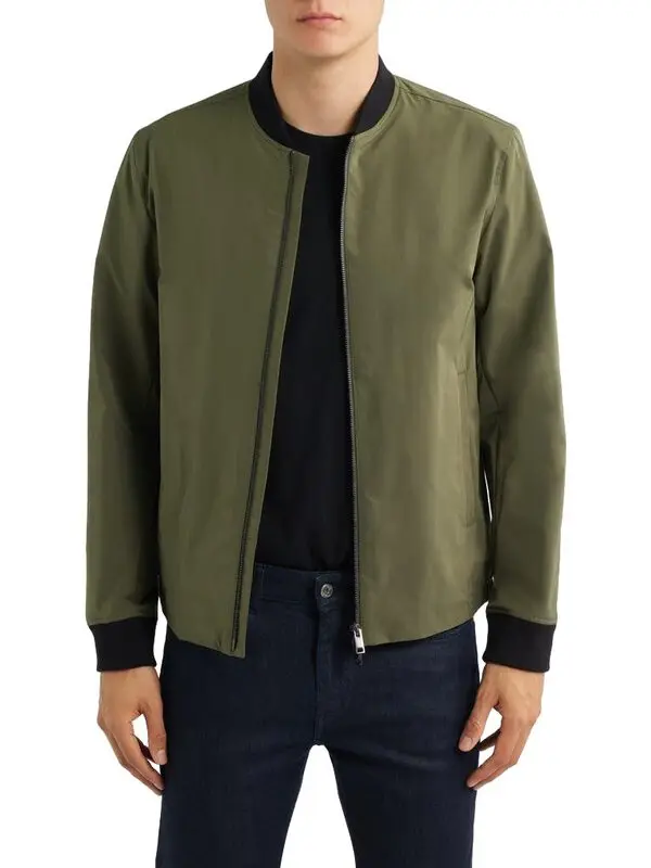 Theory Amir Essential Foundation Bomber Jacket - Dark Olive