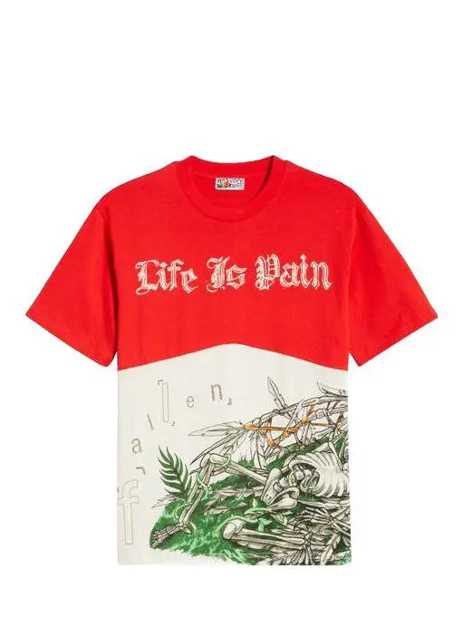 VERYRARE Life Is Pain Cotton T-shirt - Red