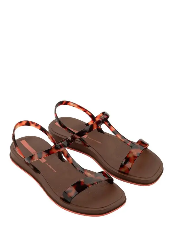 Ipanema Glow Water-resistant T-strap Sandals - Brown/turtle/orange