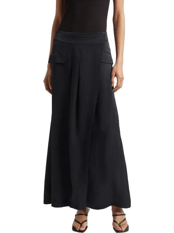 Ramy Brook Faux Wrap Maxi Skirt - Black