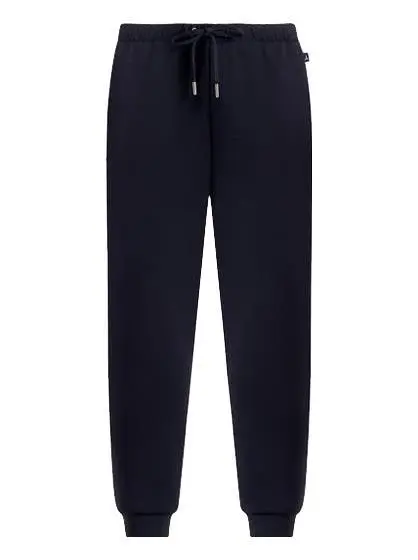 Manière De Voir Neoprene Minimal Tapered Fit Cuffed Joggers - Navy