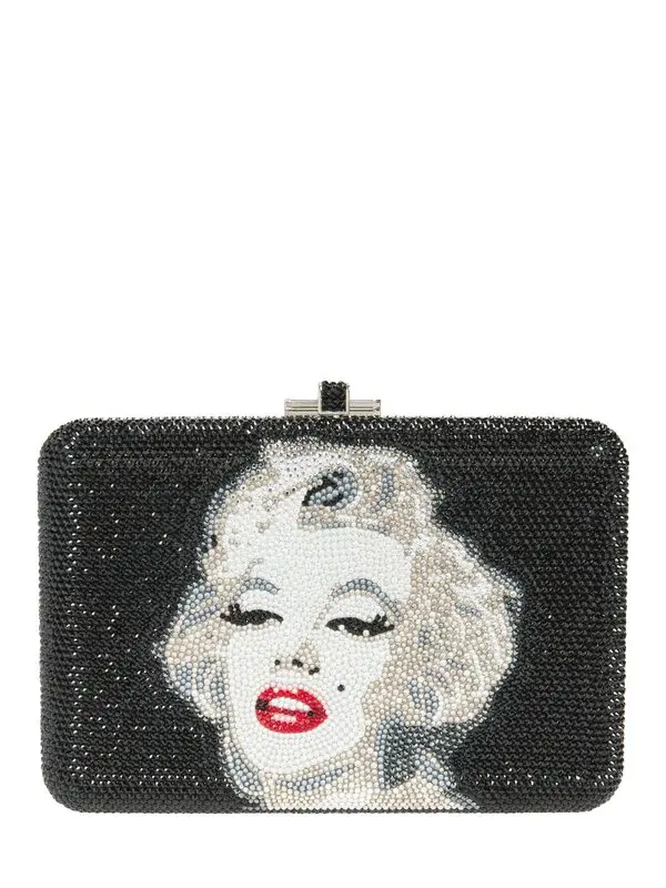 Judith Leiber Marilyn Slim Slide Clutch - Silver Jet Multi