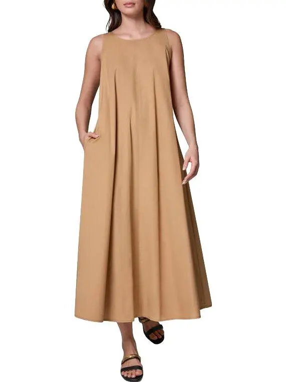 Donna Karan New York Stretch Cotton Maxi Dress - Fawn