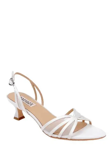 Badgley Mischka Yoana Slingback Sandal - White Satin