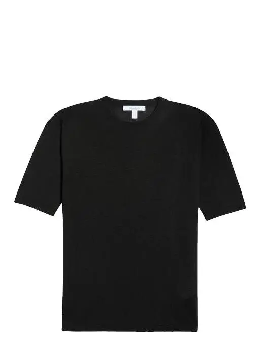 Max Mara Maceti Short Sleeve Silk & Cashmere Sweater - Black