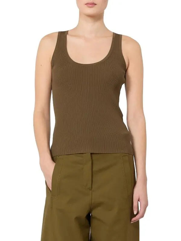 Max Mara Ribbed Sweater Tank - Mud